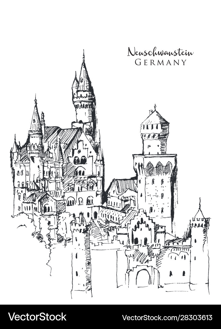 Neuschwanstein Castle Coloring Page Free Printable