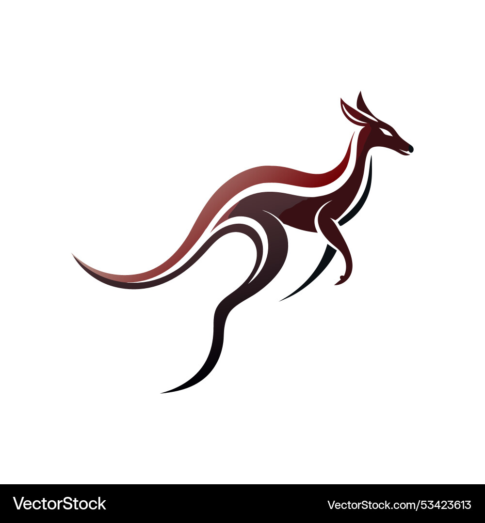 Dynamic kangaroo leap Royalty Free Vector Image