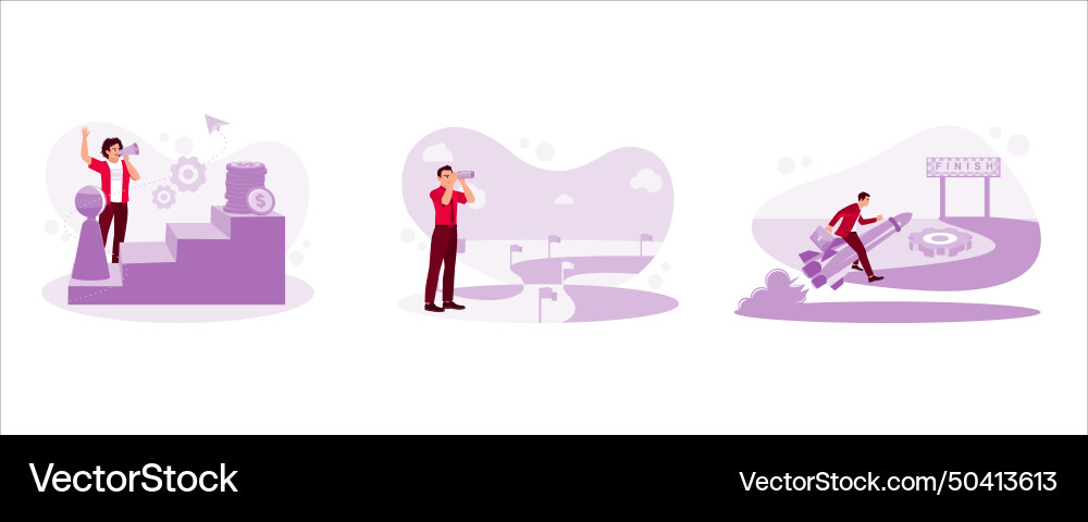 Entrepreneurs encourage business people using Vector Image