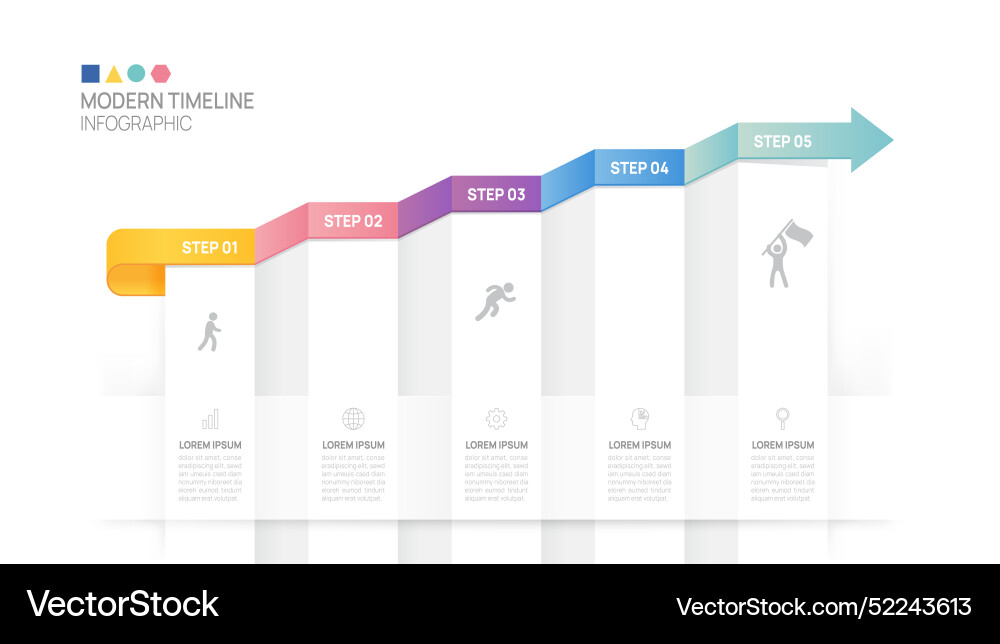 Ladder infographic 5 steps to success growth Vector Image