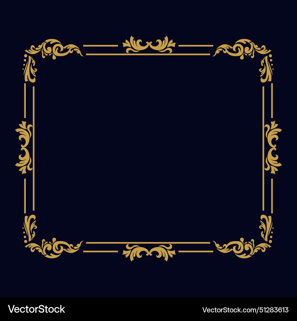 Luxury golden floral pattern border design Vector Image