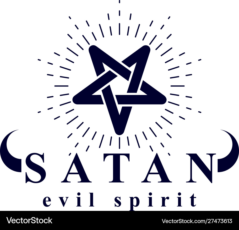 Pagan symbol pentacle created with satan Vector Image