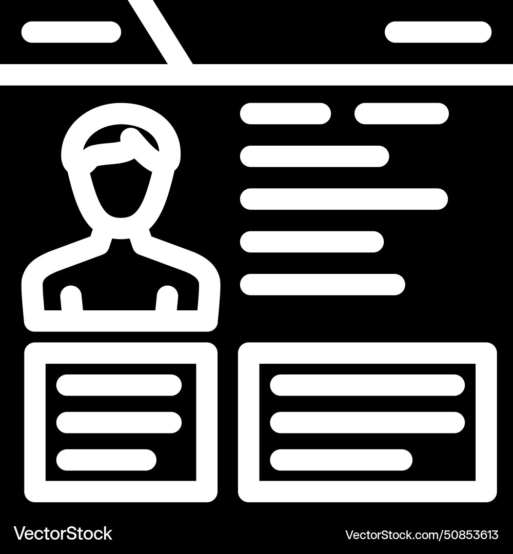 Persona ux ui design glyph icon Royalty Free Vector Image