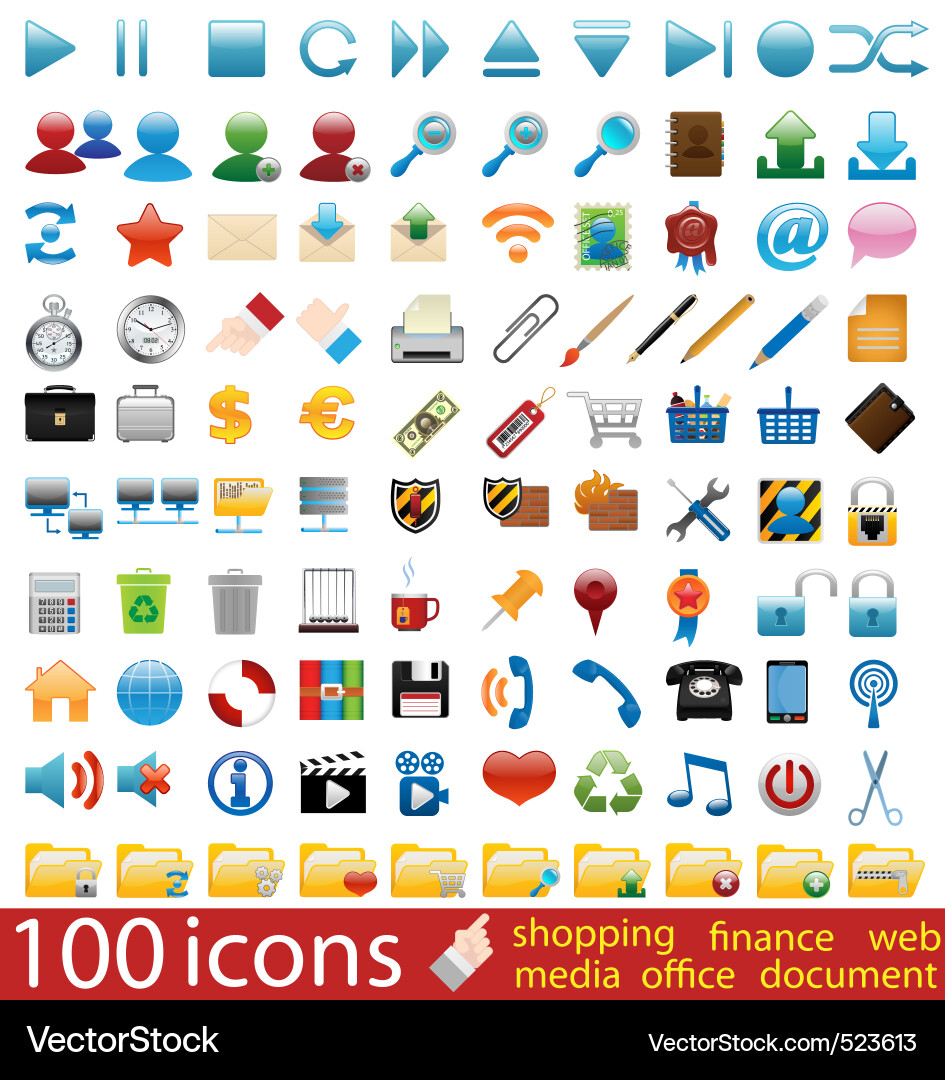 Web icon set Royalty Free Vector Image - VectorStock
