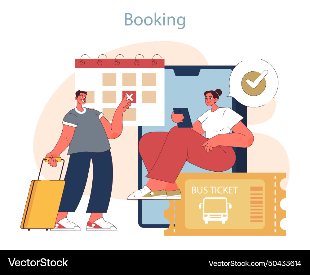Booking concept Royalty Free Vector Image - VectorStock