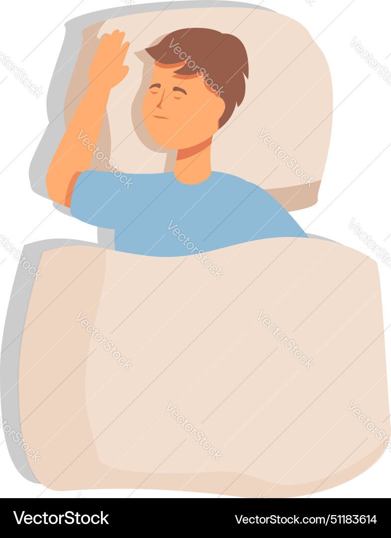 Cue boy sleeping icon cartoon resting Royalty Free Vector