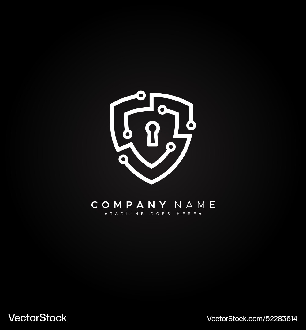 Data protection shield logo design Royalty Free Vector Image