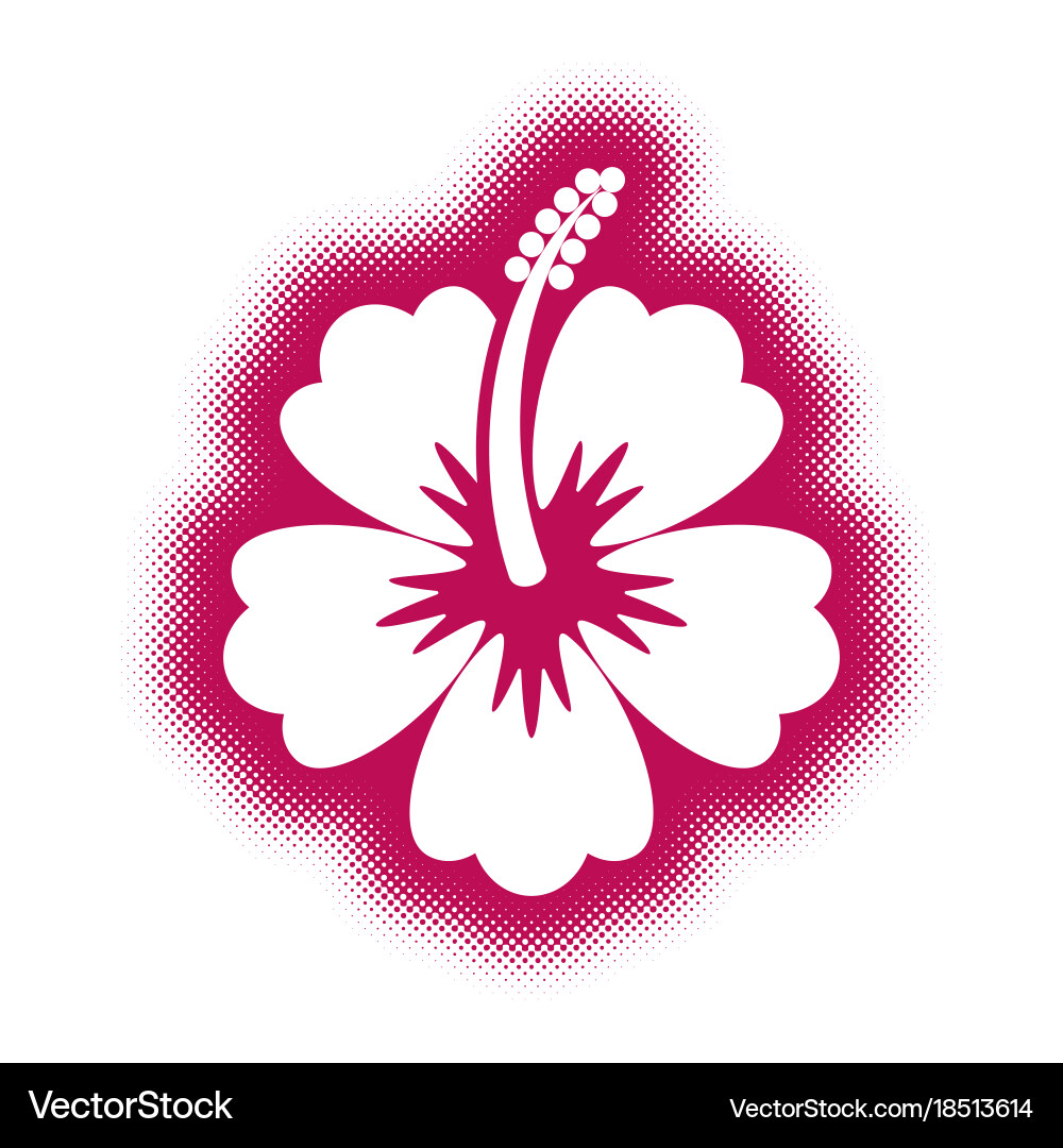 Decorative hibiscus flower icon Royalty Free Vector Image