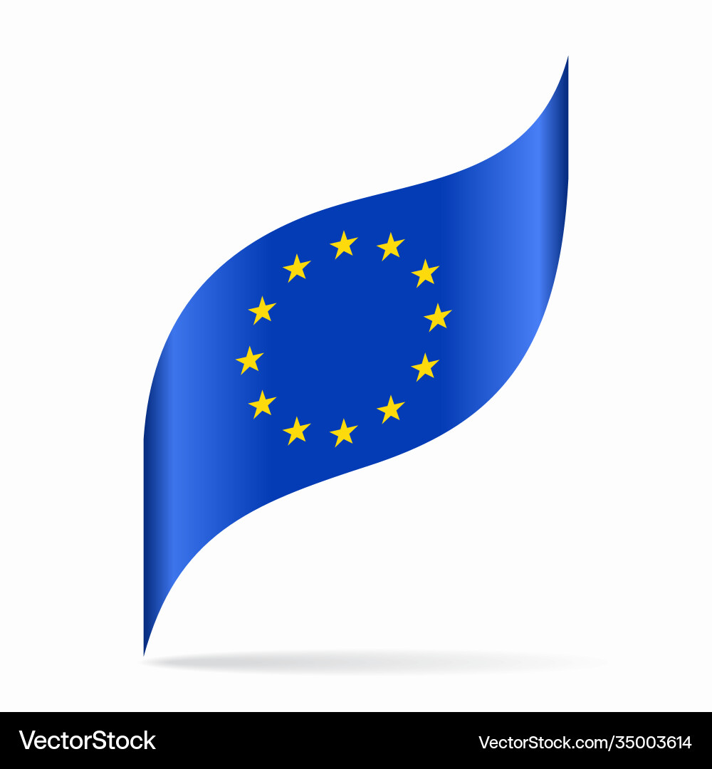 European union flag wavy abstract background Vector Image