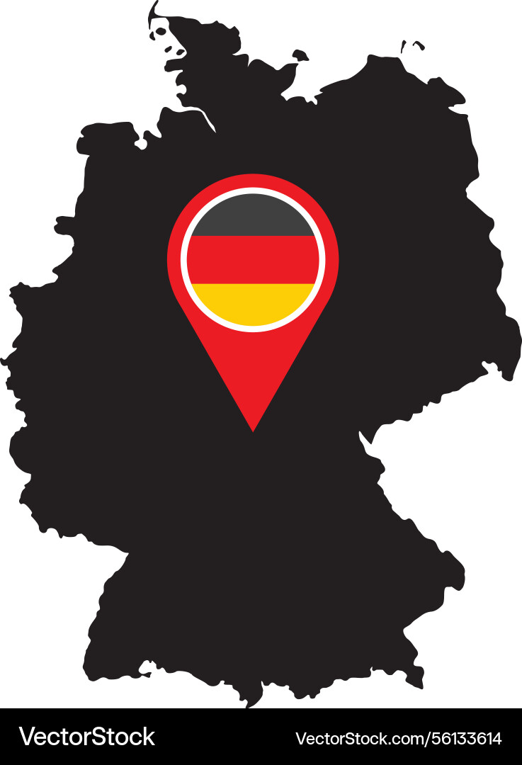 Germany pin map location Royalty Free Vector Image