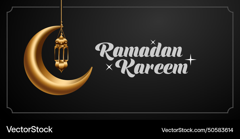 Golden ramadan kareem greeting card Royalty Free Vector
