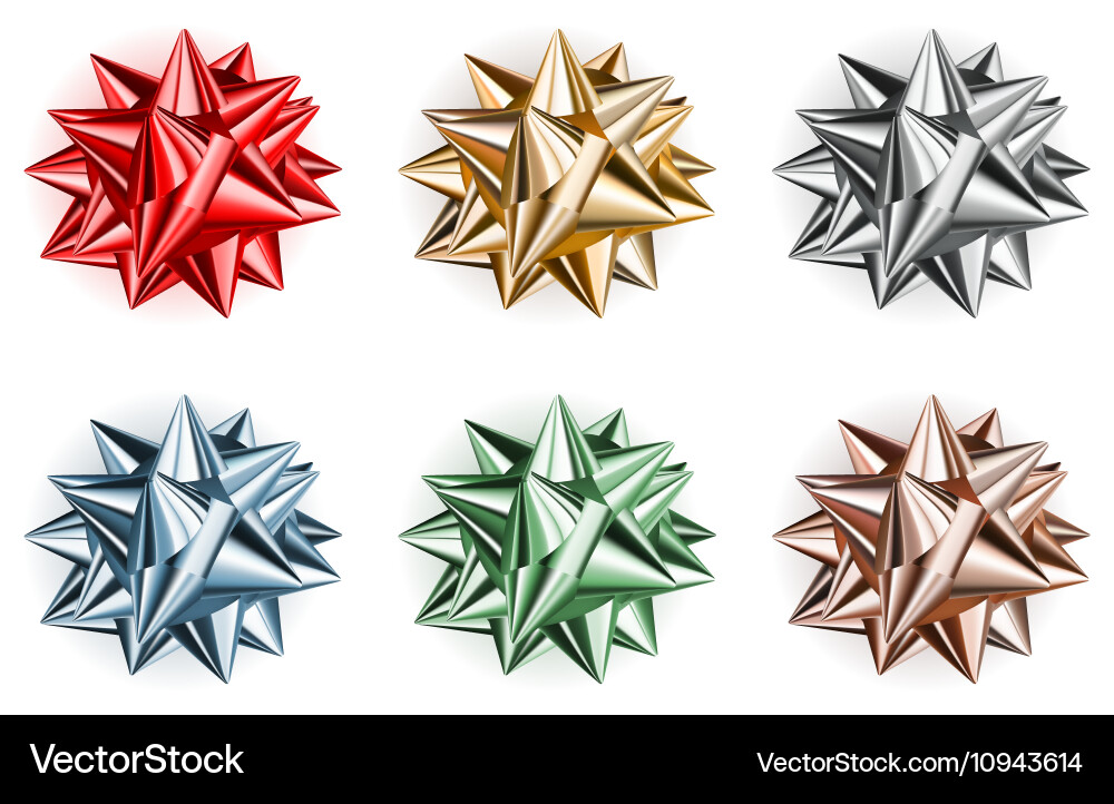 Set of beautiful big bows Royalty Free Vector Image