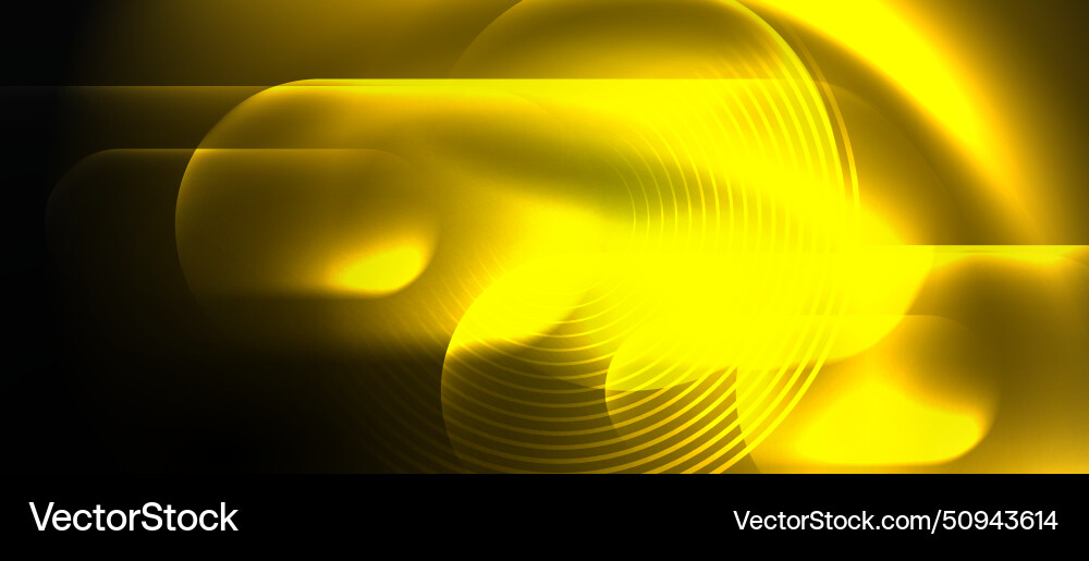 Techno concept with neon circles geometric design Vector Image