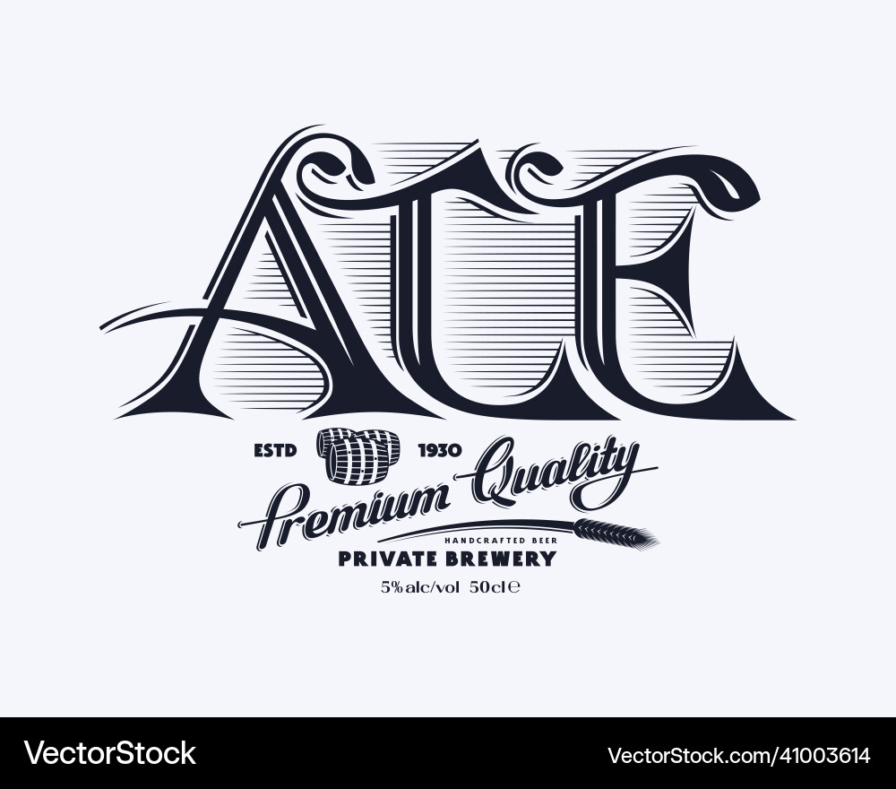 Template label for ale beer Royalty Free Vector Image
