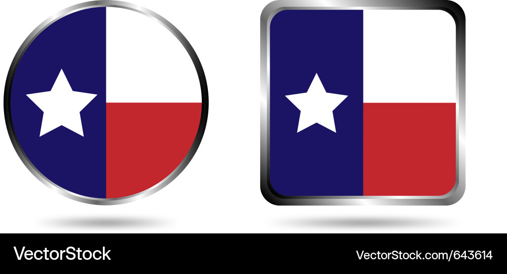 Texas Flag Icon - White Background Royalty Free Vector Image