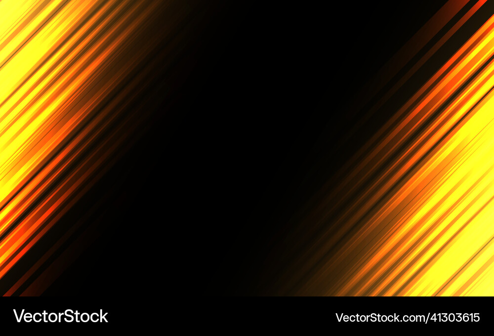 Abstract yellow light speed dynamic on black Vector Image