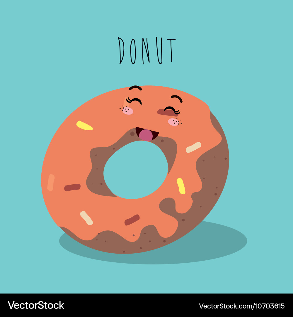 Cartoon donut bakery design isolated Royalty Free Vector