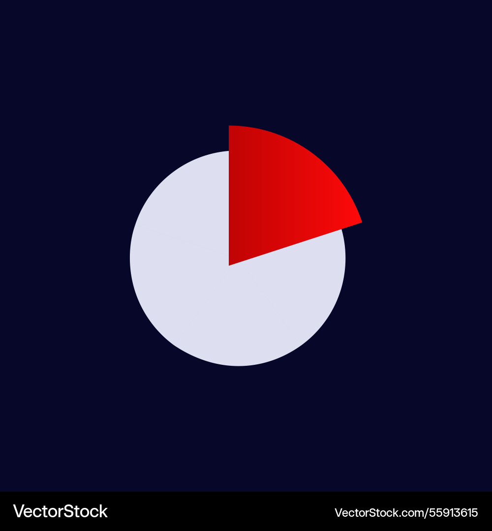 Circular diagram with red quarter segment isolated