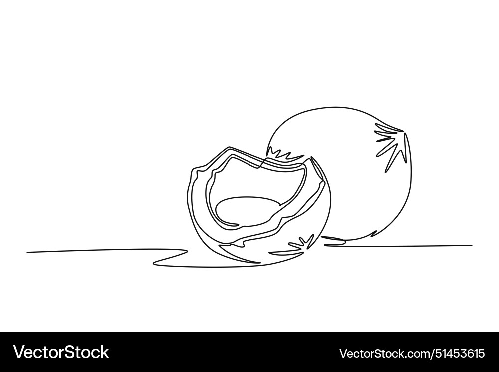 Continuous one line drawing whole and sliced Vector Image