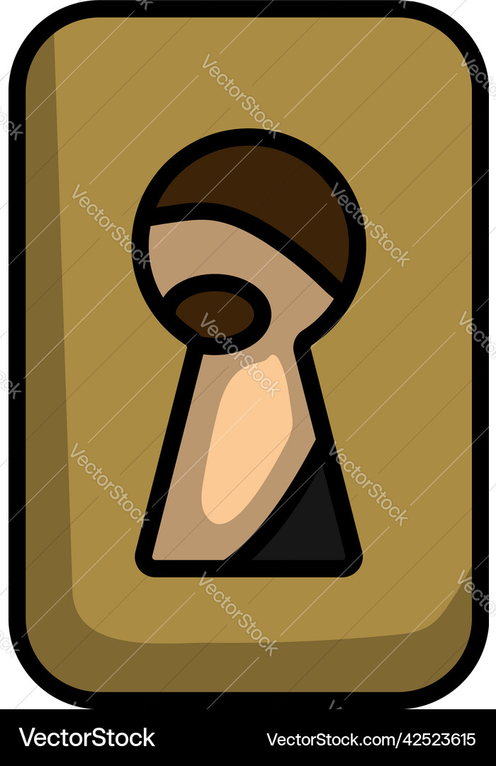 Criminal peeping through keyhole icon Royalty Free Vector