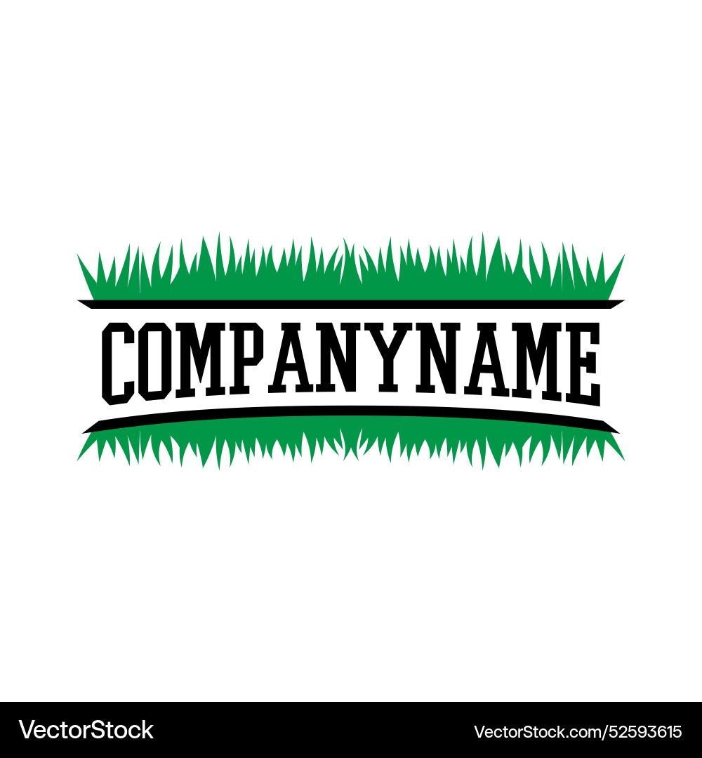 Lawn grass logo cartoon with hand draw coloring Vector Image