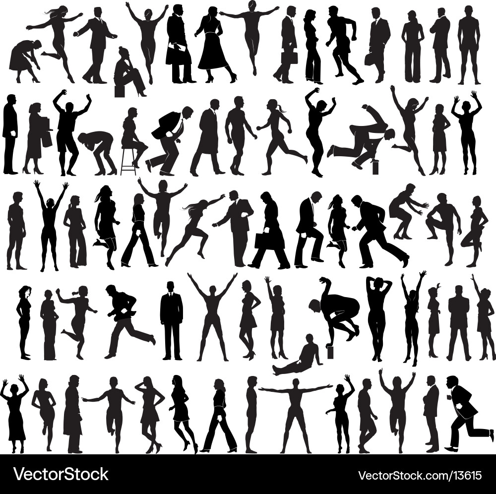 Many people Royalty Free Vector Image - VectorStock