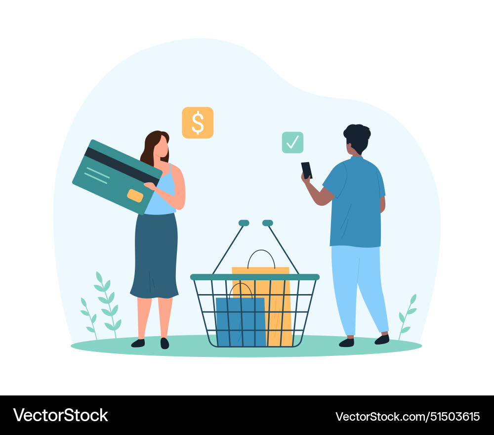 Payment for purchases while shopping Royalty Free Vector