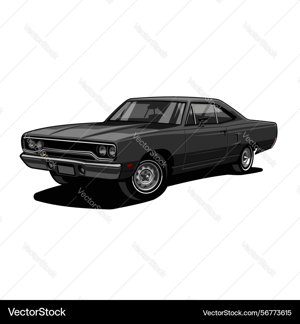 Retro muscle car race Royalty Free Vector Image