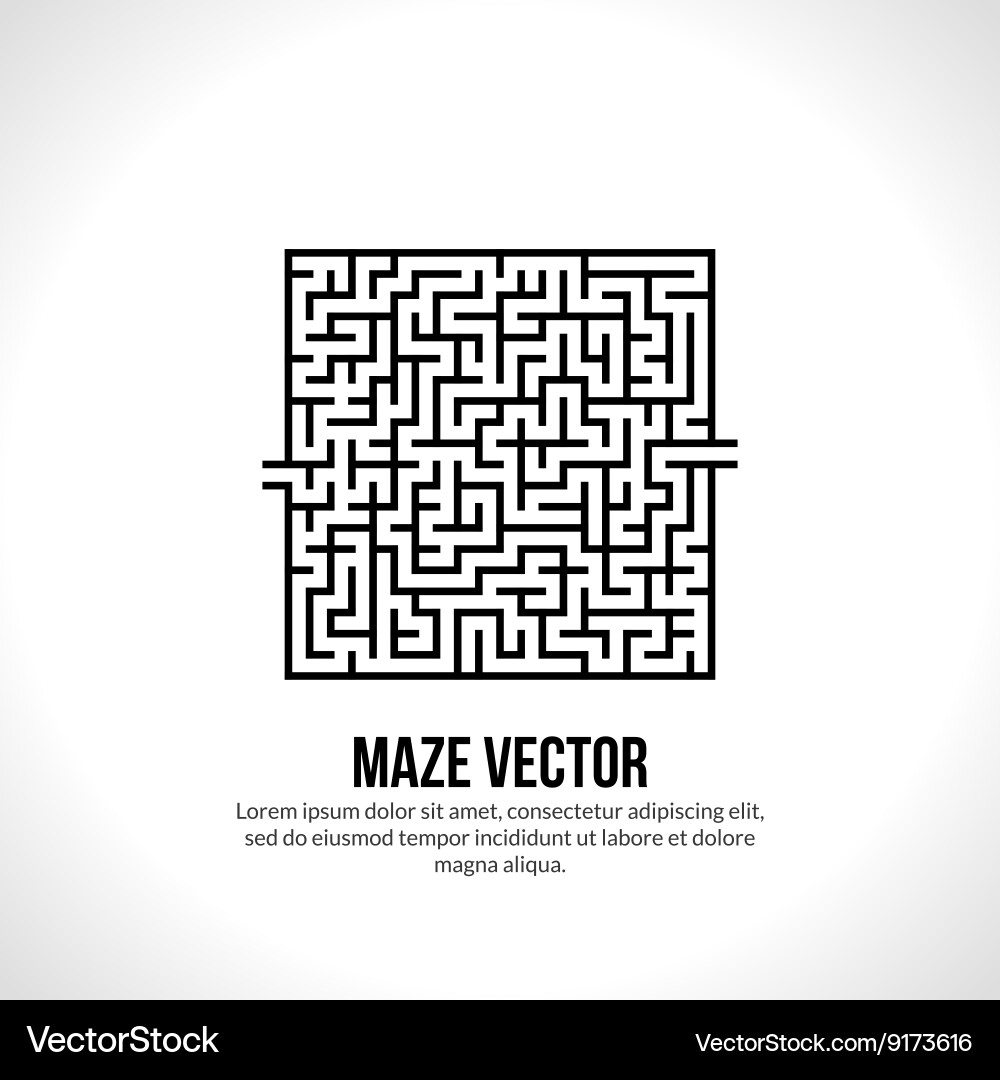 Abstract maze logo icon concept Royalty Free Vector Image