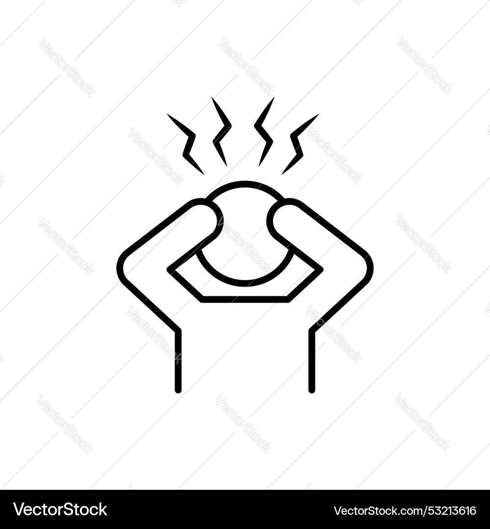 Anxiety line icon isolated on white background Vector Image