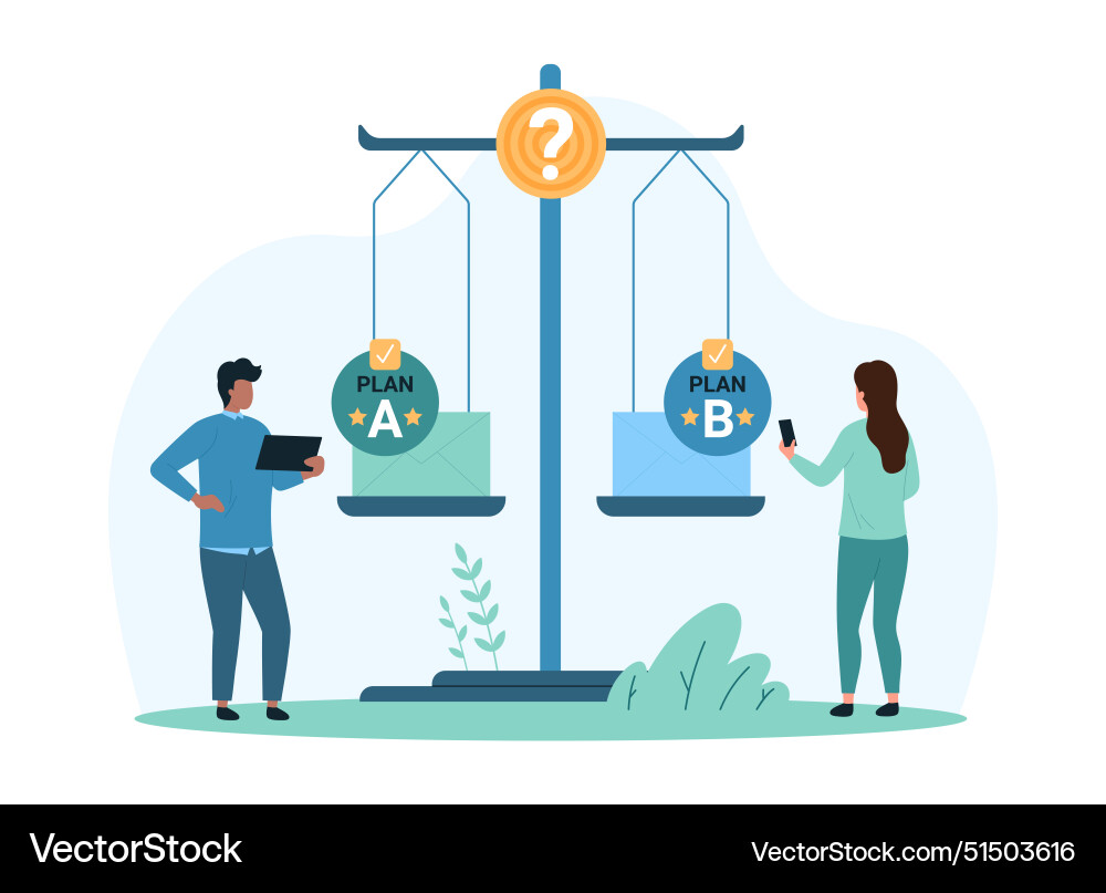 Business choice between alternative options plan Vector Image