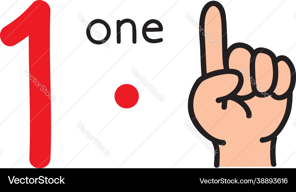 Child Showing Number One Royalty Free Vector Image