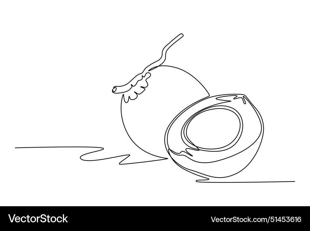 Continuous one line drawing whole and sliced Vector Image