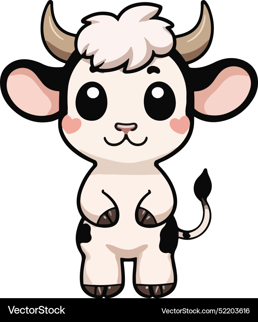 Cow bull in cartoon style Royalty Free Vector Image