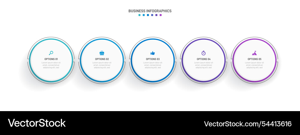 Horizontal progress bar featuring 5 arrow-shaped Vector Image