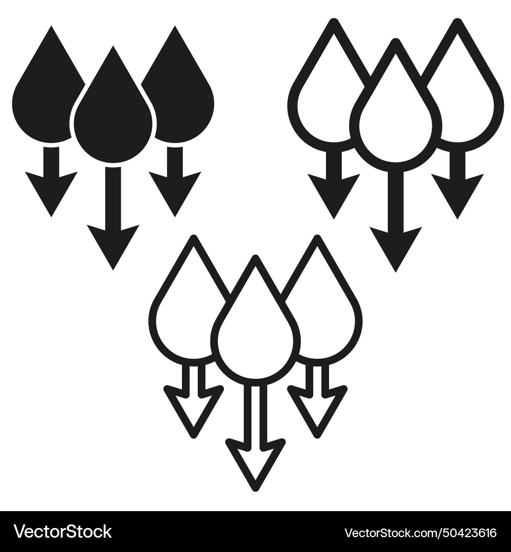 Humidity icon water level down sign moisture Vector Image