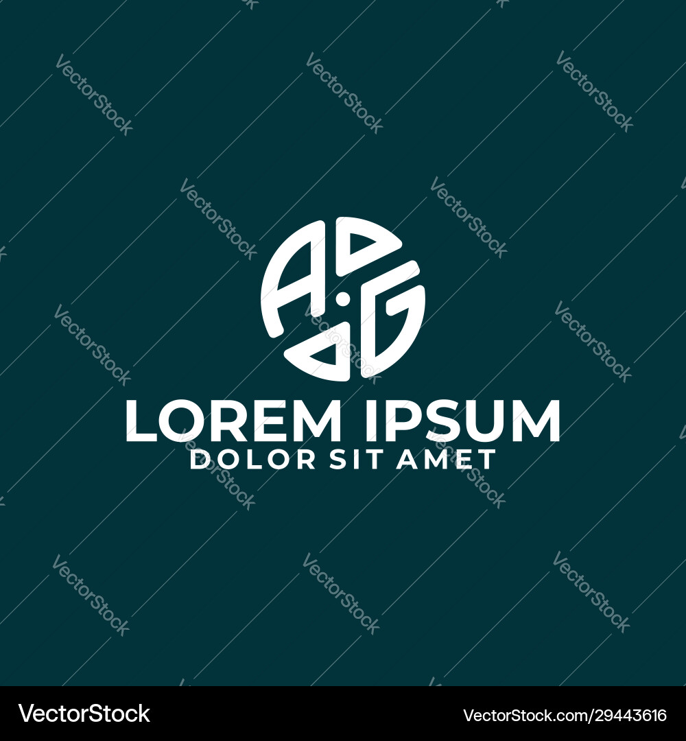 Initial letter ag logo template with rounded icon Vector Image