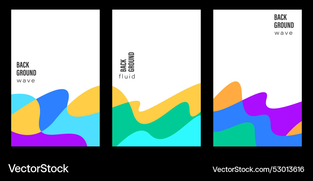 Liquid wave banner poster collection set Vector Image
