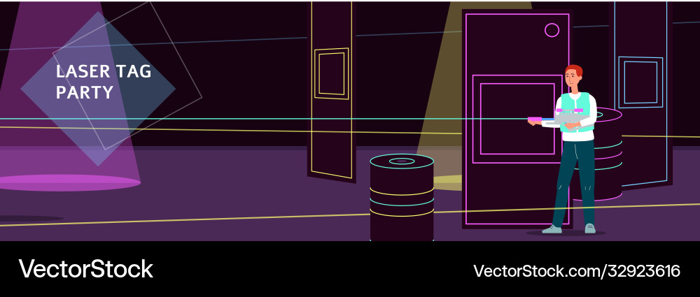 Man cartoon character fighting using laser ray Vector Image