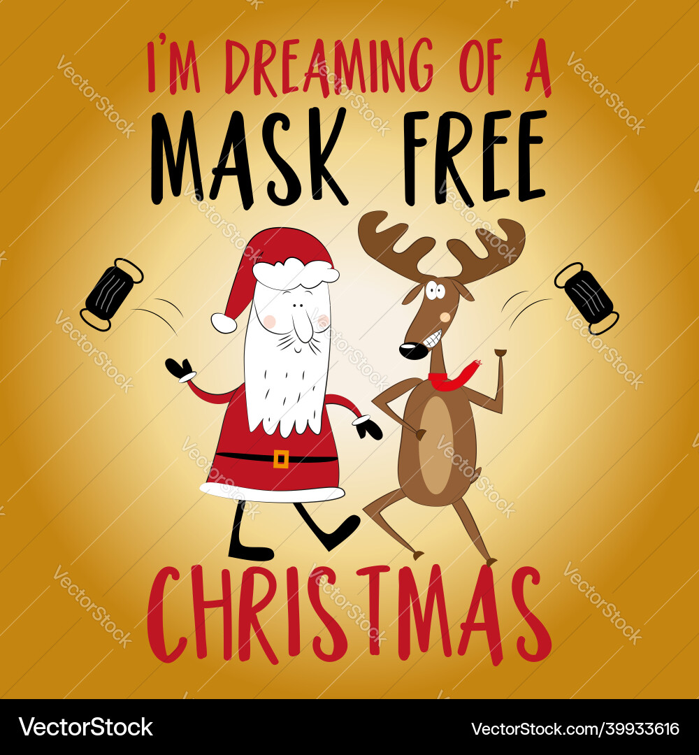 Mask Free Christmas - Holiday Cheer Royalty Free Vector