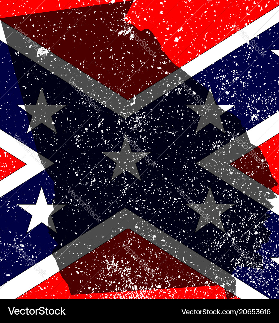Georgia Civil War Flags Georgia Flag With Civil War Cannon Silhouette
