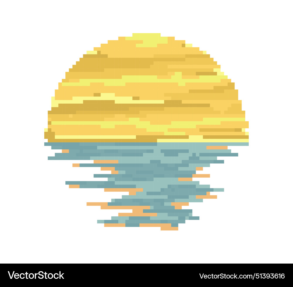 Sunset with reflection in water Royalty Free Vector Image