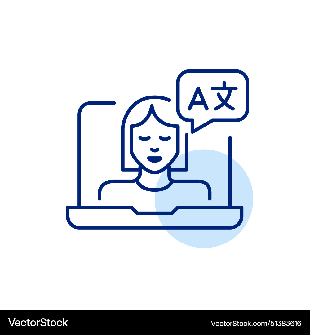 Woman with languages symbol speech bubble Vector Image