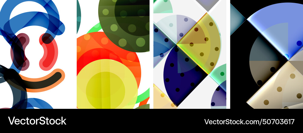 Charming geometric abstract posters mesmerizing Vector Image