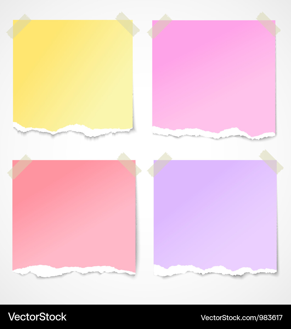 Colorful torn paper stickers notes and reminders Vector Image