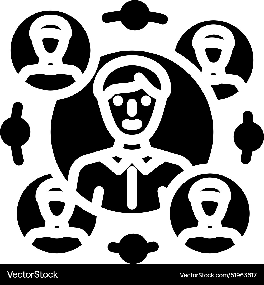 Community engagement business process glyph icon Vector Image
