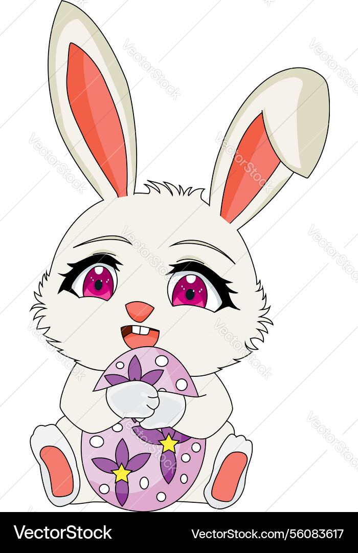 Cute rabbit hug easter egg Royalty Free Vector Image