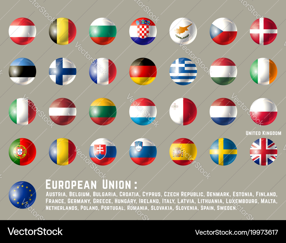 European Union Flags Collection Royalty Free Vector Image