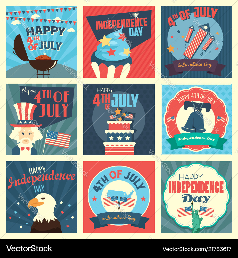 Fourth of july icons Royalty Free Vector Image
