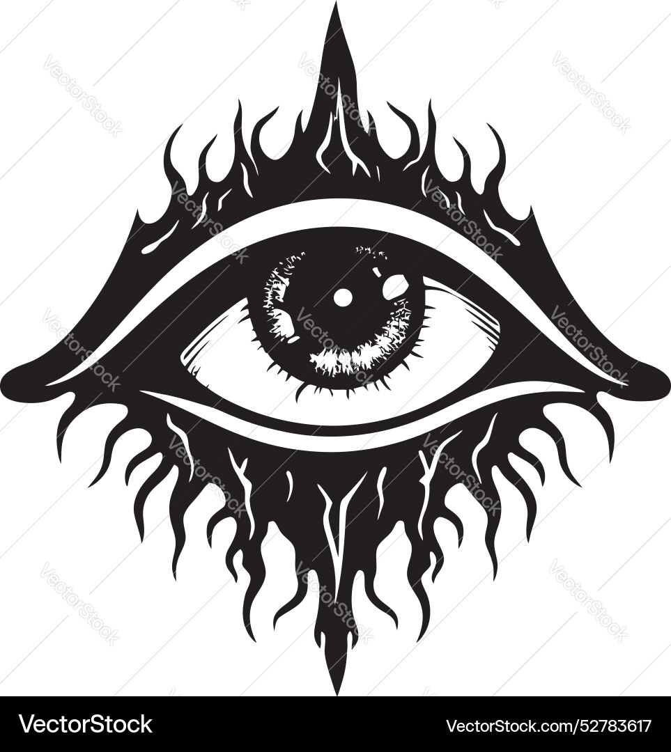 Infernal gaze sinister eyeball icon maleficent Vector Image